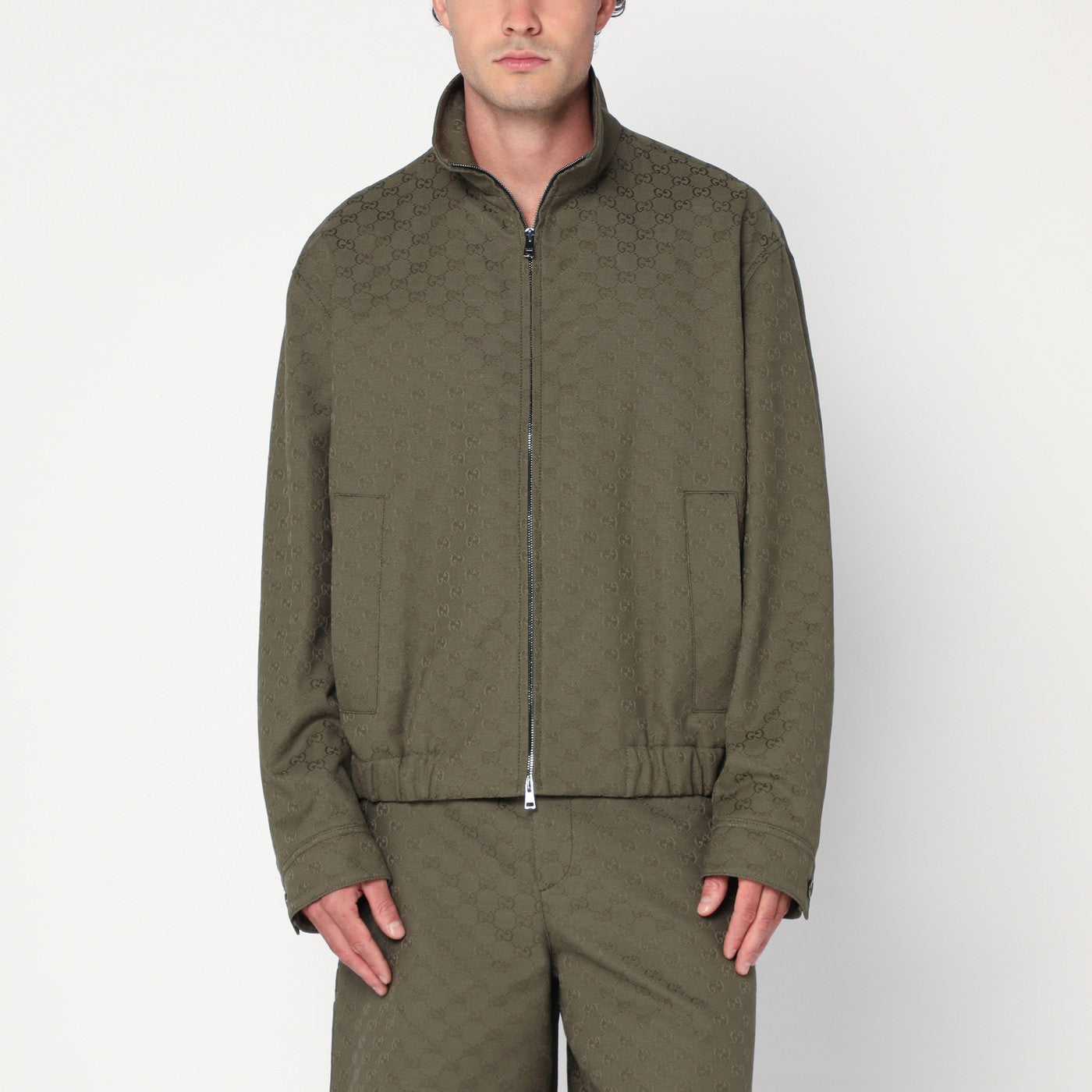 GUCCI Bomber verde bosco in tessuto GG | TheDoubleF