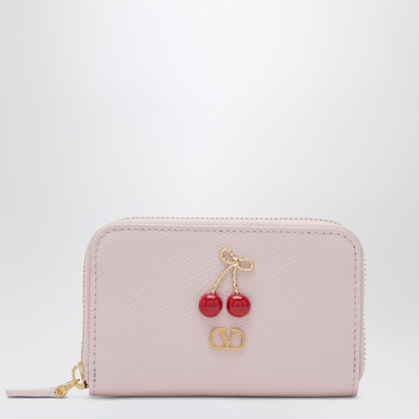 VALENTINO GARAVANI Portafoglio zip-around Cherryfic in pelle rosa ...
