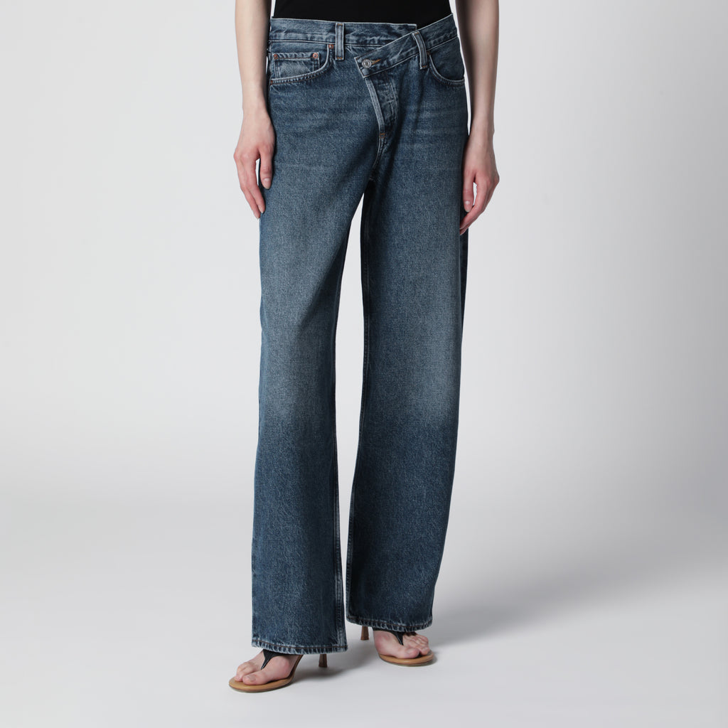 AGOLDE Jean Arc Criss Cross en denim indigo foncé | TheDoubleF