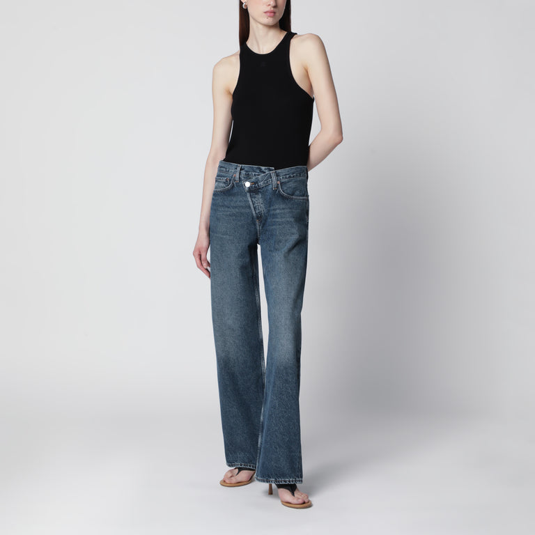 AGOLDE Jean Arc Criss Cross en denim indigo foncé | TheDoubleF