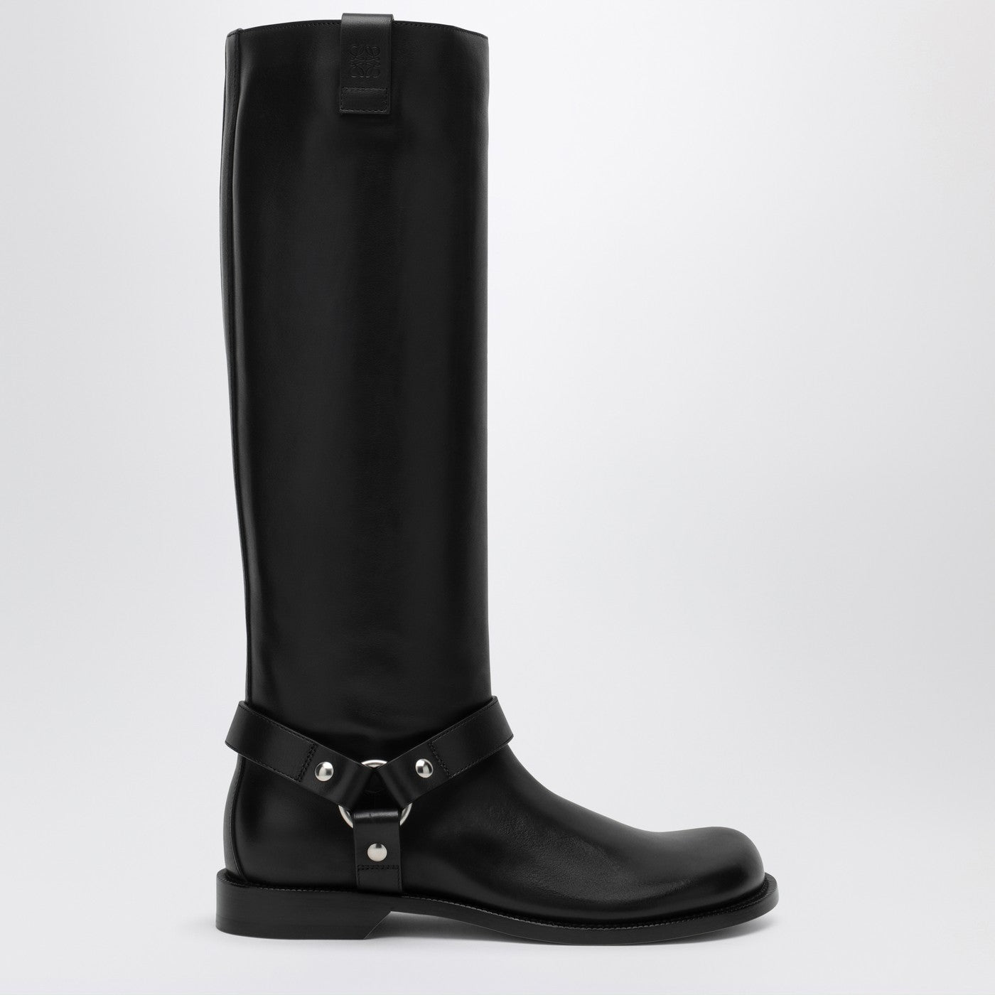 LOEWE Campo Biker high boot in black calfskin leather | TheDoubleF