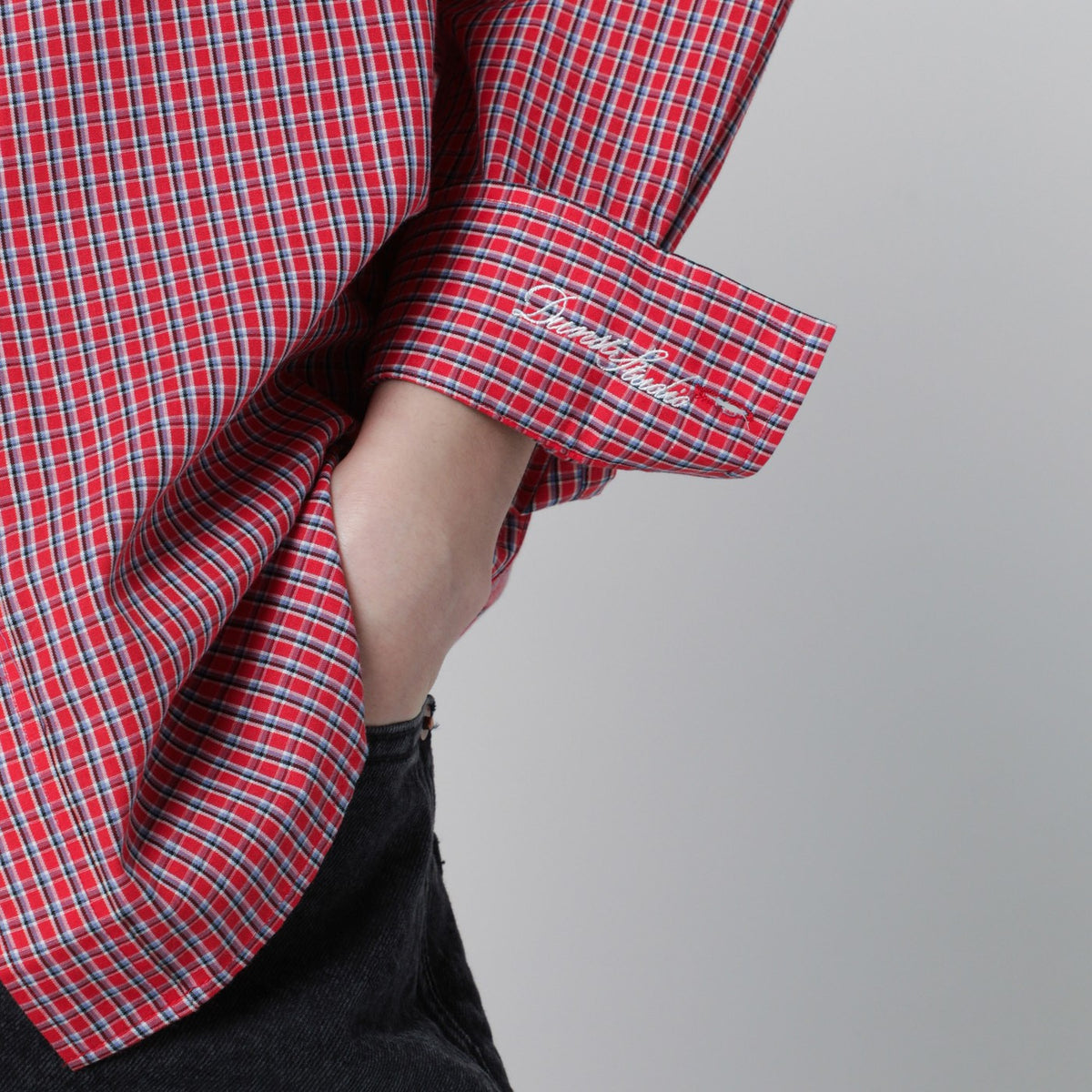 DUNST Oversized red check shirt | TheDoubleF